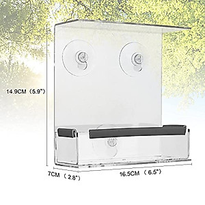 Window Bird Feeder 2 Pack, Bird House for Outside, Window Bird Feeder with Strong Suction Cups and Removable Seed Tray with Drain Holes. Outdoors Birdfeeder for Wild Birds, Cardinal, Bluebird