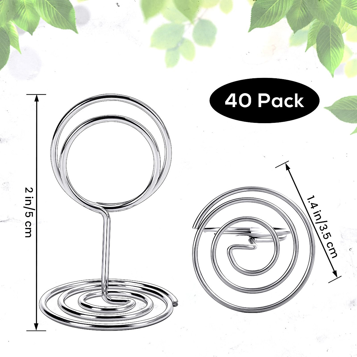 GCTWFYK Place Card Holders, 40pcs Table Number Holders, 2 Inch Mini Picture Holders for Tables, Name Cards Photo Menu Memo Clips Sign, Suitable for Weddings, Birthday Anniversary Parties, Restaurants