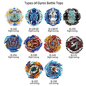 JIMI Bey Battling Top Burst Gyro Toy Set Combat Battling Game 10 Spinning Tops 3 Launchers with Portable Storage Box Gift for Kids Children Boys Ages 6+