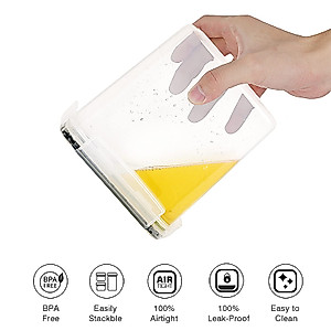 GoMaihe Food Storage Containers 20-Piece, Plastic Food Storage Containers with lids Airtight, Cereal Containers Storage set Suitable for Food, Cereal, Kitchen Pantry Organization and Storage, Black