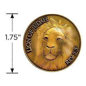 Lion of Judah, Man of God, Be Strong and Courageous, Antique Gold Plated, Challenge Coin, Joshua 1:10