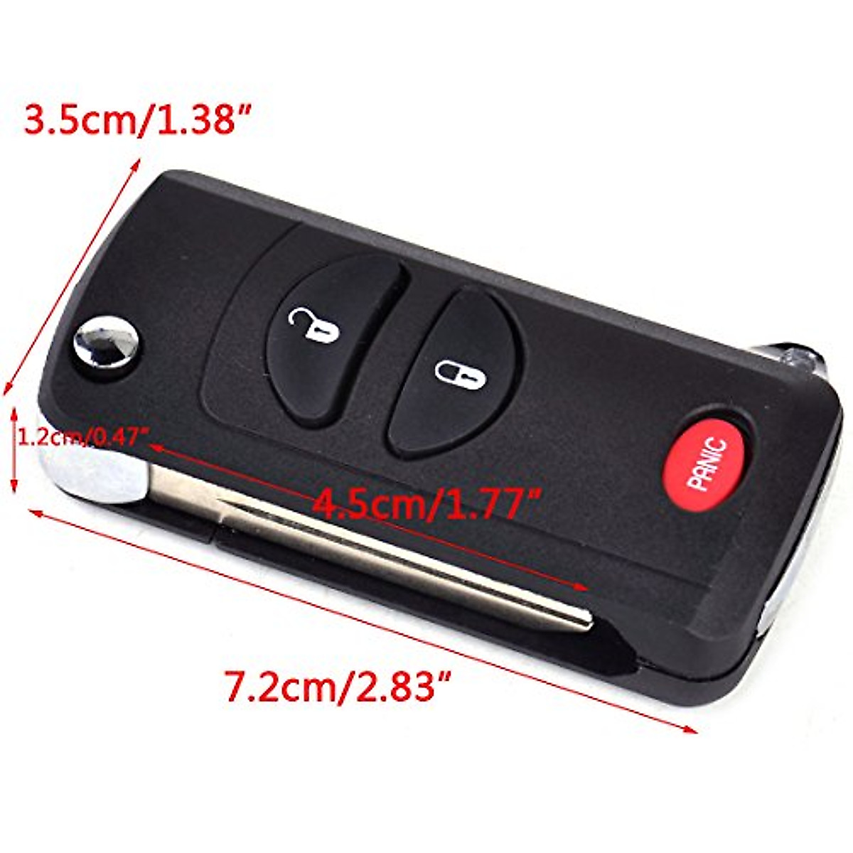 beler 2+1 Button Folding Flip Remote Holder Key Keyless Shell Case Fob Fit for Chrysler Dodge Jeep