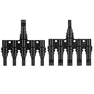 Jtron 5 to 1 Solar Branch Connectors 5 Way Branch DIY Mount Tool Branch Y Connector in Pair MMF+FFM for Parallel Connection Between Solar Panels (5)
