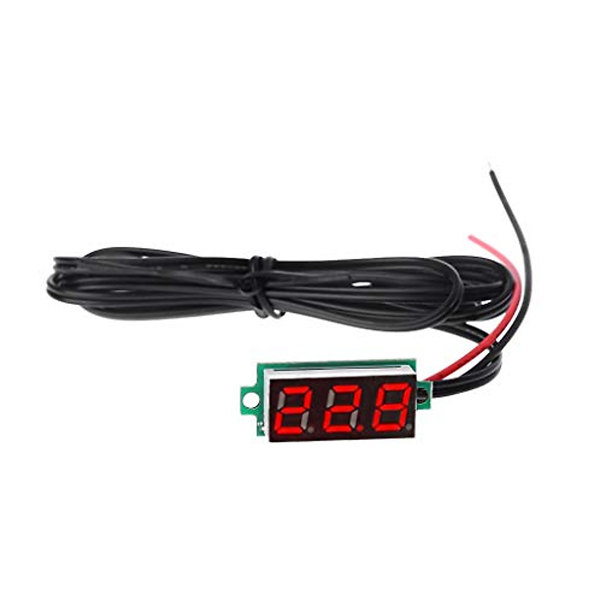 kobeIeen 0.28" Digital Temperature Meter with 1m Metal Probe Car Internal External Use for Conditioner Room -20℃~100℃