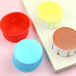 BESTonZON 4 Inch Cake Pans, Mini Silicone Bakeware, Silicone Loaf Pan Nonstick Baking Molds for Muffin,Cupcake and Smash Cake (4Pack)