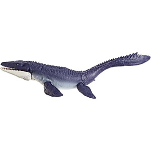 Mattel Jurassic World Dominion Ocean Protector Mosasaurus Dinosaur Action Figure from 1 Pound of Recycled Plastic, Movable Joints, Toy Gift with Physical and Digital Play