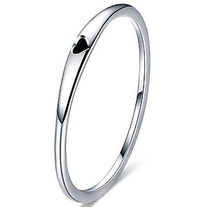 Kingray Jewelry Stainless Steel Heart Shaped Wedding Band Promise Statement Stackable Ring (10)