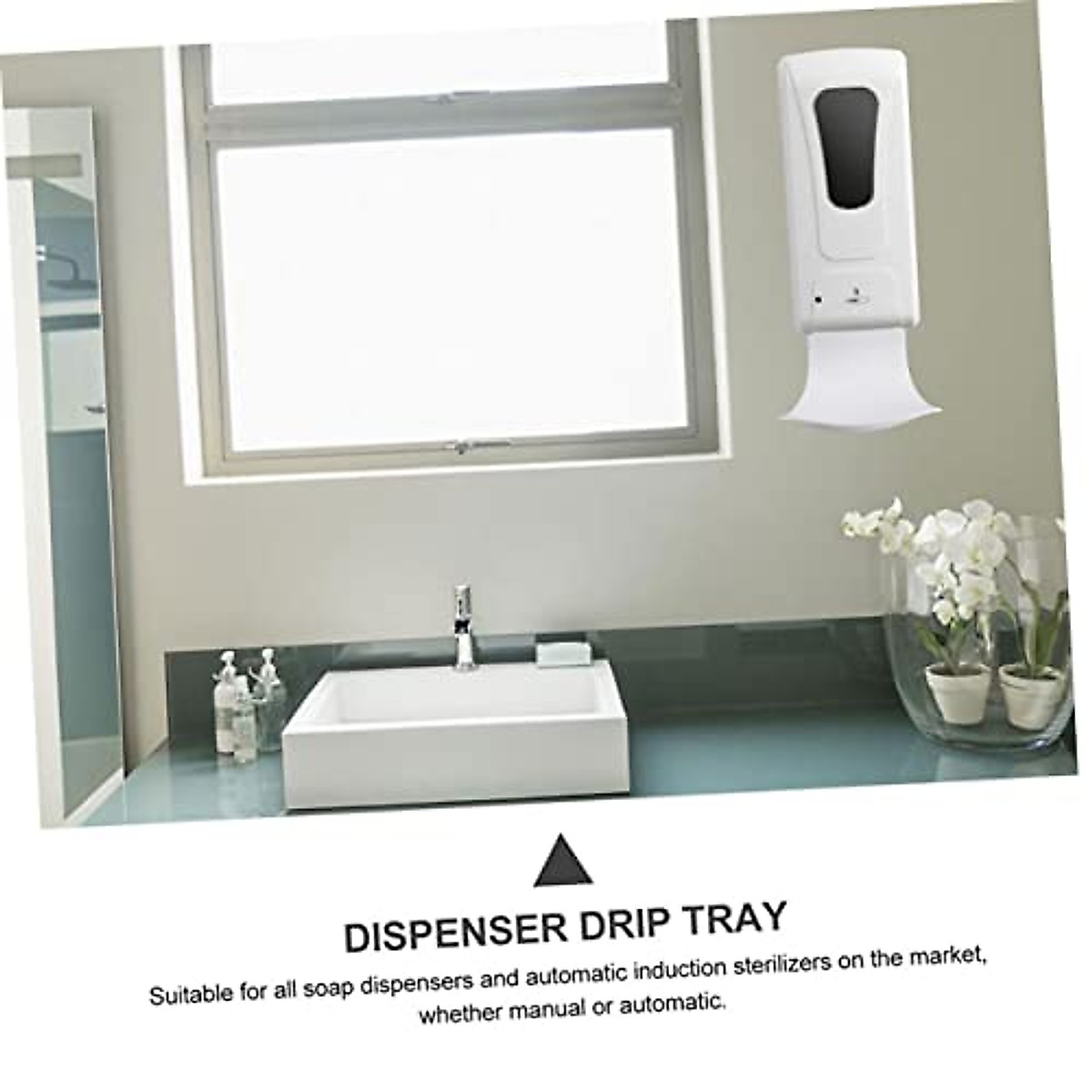 GARVALON 2Pcs Plastic Water Tray soap Dispenser drip Catcher drip pan for Washing Machine soap Dispenser Wall Mount Wall Mount soap Dispenser Bracket drip Tray Toilet abs White soap Holder