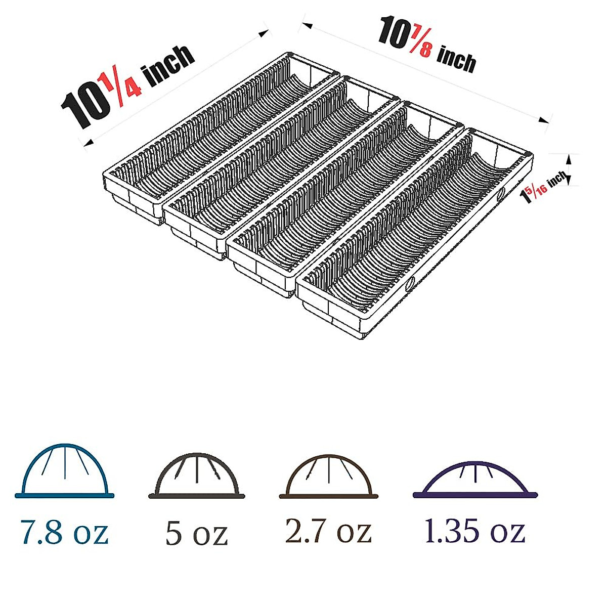 MAULEHUA Coffee Pod Drawer Organizer for Nespresso Vertuo Capsule,Coffee Capsule Storage Tray,Magnetic Connect Black-4Pack