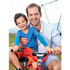 Geyoga 10 Pairs Kids Arm Sleeves Sun Protection Cooling UV Protection Sleeves Anti-slip Ice Silk Arm Covers for Boys and Girls (Mixed Colors, M Size)