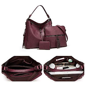 Women Fashion Handbags Wallet Tote Bag Shoulder Bag Top Handle Satchel Purse Set 3pcs