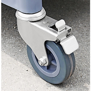 New Star Foodservice 54569 350-Pound Plastic 3-Tier Utility Bus Cart with Locking Casters, 42.5 "x19.5" x 38.5", Gray