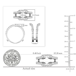 Dazzlingrock Collection Round White Diamond Wedding Double Guard Ring for Women (1.00 ctw) in 10K White Gold Size 7