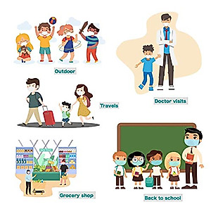 G-BOX [Public Company Kids Face Masks, Children's Face Masks Disposable, 3-Layer, Cute Cartoon Patterns(100-pcs) (Plain Pink)