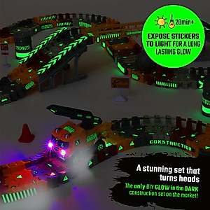 JITTERYGIT Construction Race Track Site Toy - Including Sandbox Vehicles, Trucks, Excavator, Bulldozer, Dump Truck, Crane - Birthday Gift for Kids, Boys, Girls, Toddlers for Ages 3 4 5 6 7 8 Year Old