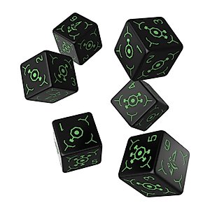 Q WORKSHOP Ingress Enlighetend 6 D6 RPG Ornamented Dice Set