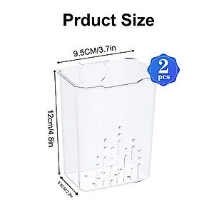 KKONHII 2 Packs Cabinet Door Organizer, Acrylic Adhesive Shelf Wall Mounted Storage, Self Adhesive Shower Shelves Without Drilling, Automatic Draining Clear Shower Organizer for Bathroom