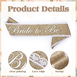 SilTriangle Bride to Be Sash Boho Bridal Shower Decorations Burlap Bachelorette Sash Bridal Party Sashes Engagement Party Decoration Wedding Bridal Shower Gifts