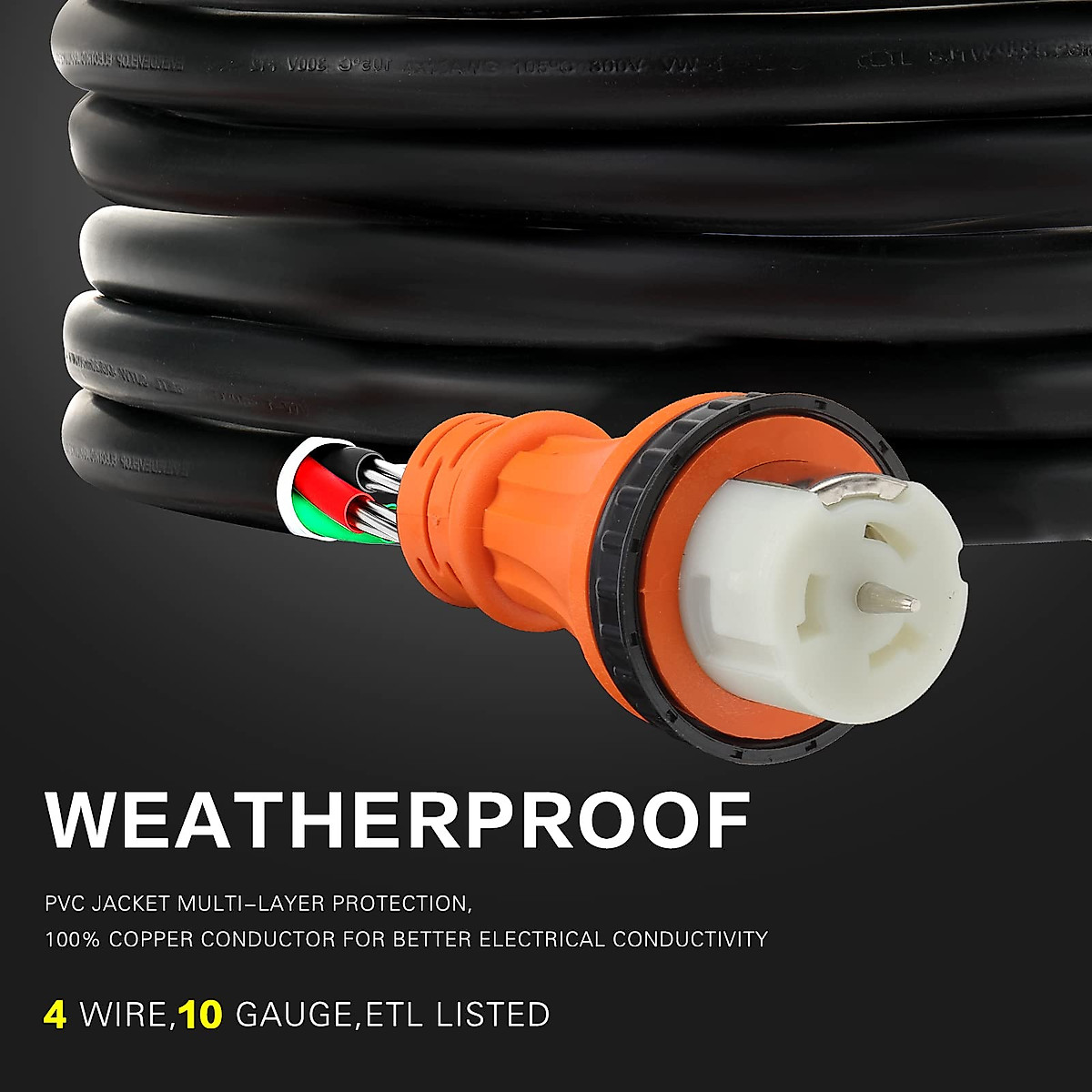 Finderomend 15 ft 50 Amp Generator Cord and Power Inlet Box Combo Kit,125/250 Volts,Generator Power Cord NEMA 14-50P to SS2-50R Extension Cord,for RV Truck Trailer Motorhome