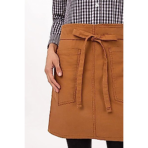 Chef Works Unisex Rockford Half Bistro Apron, Nutmeg, One Size