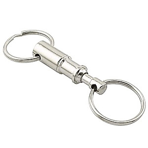 TAODAN 5-Pack Heavy Duty Dual Key Ring Quick Release Detachable Pull-Apart Key 2 Split Rings Keychains Lock Holder Key Accessory