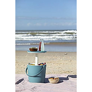 Keter Go Bar 4.2 Gallon Beer and Wine Cooler with Handle and Pop Up Outdoor Table - Perfect for Your Patio, Picnic, and Beach Accessories, Teal