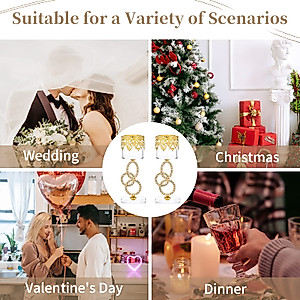 Sziqiqi Candlestick Holders for Votive Tea Light Candles Crystal and Glass Candleholder Set of 2 for Home Room Entryway Shelf Decor Wedding Centerpiece Decor, Coned Candle Cup, Gold, 6.9in Tall