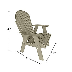 Phat Tommy Outdoor Campfire Chairs - Poly Adirondack Fire Pit Chairs - Recycled Poly Furniture for Your Patio, Deck, Cabin, Weatherwood