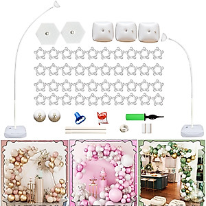 31MIGI Half Balloon Arch Stand 8.2Ft & 6.6Ft Free Bending Soft Balloon Flower Backdrop Stands Set with Water Base for Birthday Party Decorations Baby Shower Wedding Graduation balloons arch stand