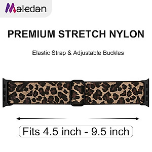 Maledan 10 Pack Stretchy Nylon Solo Loop Compatible with Apple Watch Band 38mm 40mm 41mm Women Men, Soft Elastic Strap Sport Braided Wristbands for Apple Watch SE iWatch Series 9 8 7 6 5 4 3 2 1 Ultra