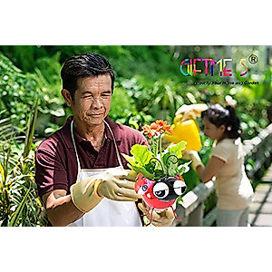 GIFTME 5 Succulent Planter,Metal Pot for Plants,Indoor or Outdoor Decorations Planter with Drainage(7.5Inch,1piece Ladybug Planter)