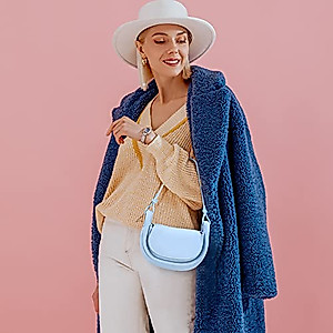 CECILE Designer Shoulder Handbags for Women, Mini Crossbody Purse Bag, Small Trendy Clutches wth 2 Straps (Blue)