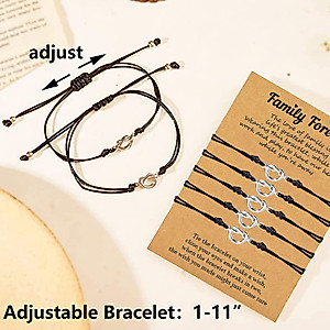 HUASAI 2/3/4/5/6 Pcs Family Bracelets Knot Family Bracelets Set Friendship Gift for Family Best Friends Womens Women Stocking Stuffers for Christmas