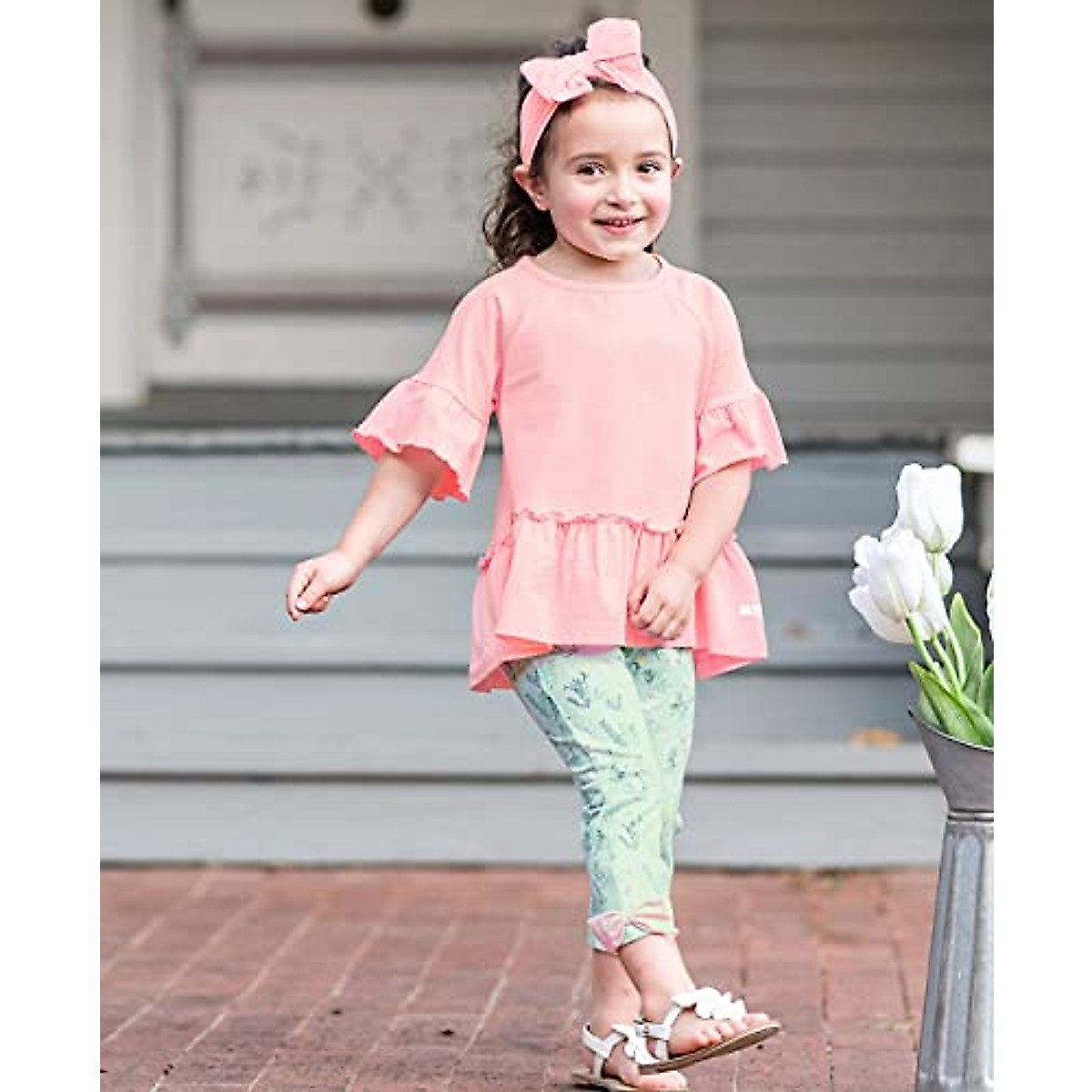 RuffleButts® Baby/Toddler Girls Pink Mia Top - 18-24m