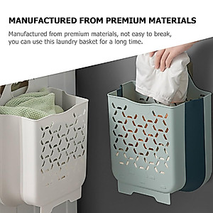 Healvian Collapsible Laundry Basket Wall Mounted Laundry Hamper Plastic Wall Hanging Laundry Basket Dirty Clothes Basket Foldable Storage Basket for Bedroom,Bathroom,Wardrobe, Dormitory