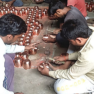 Set of 2 Modern Home Authentic 100% Solid Copper Moscow Mule Mug - Handmade in India
