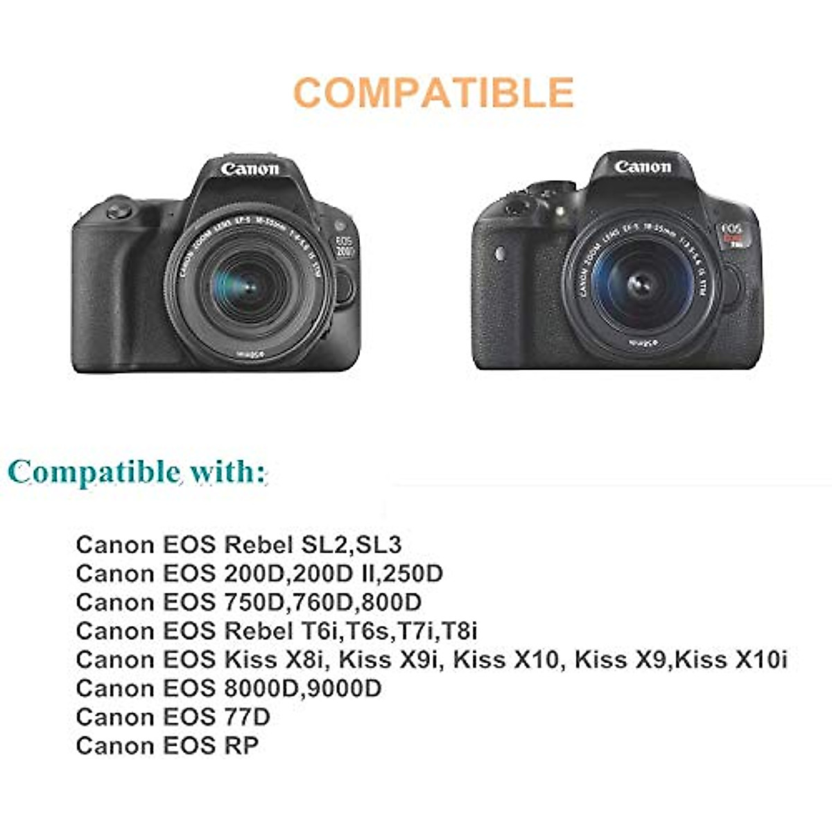 ACK-E18 DR-E18 Continuous Power Adapter LP-E17 Dummy Battery for Canon Rebel T7i T6i T8i EOS RP SL2 SL3 200D 200D II 250D 750D 760D 800D 77D 8000D Kiss X8i X9i X10 T6S Camera by Tengdaxing