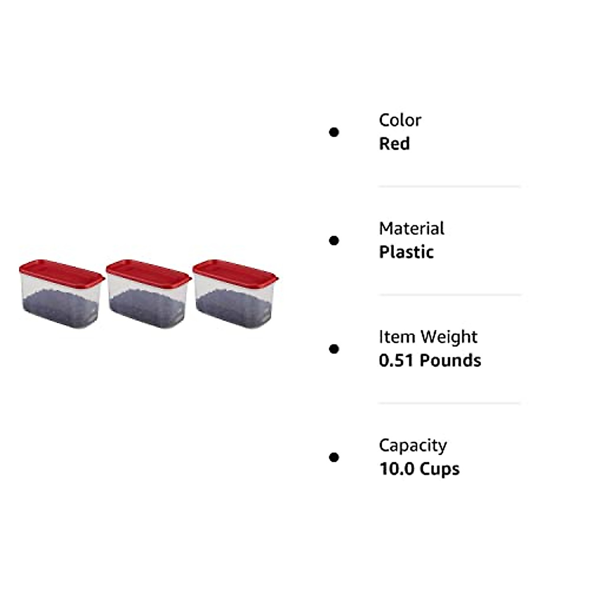 Rubbermaid 10-Cup Dry Food Container (Set of 3), Clear