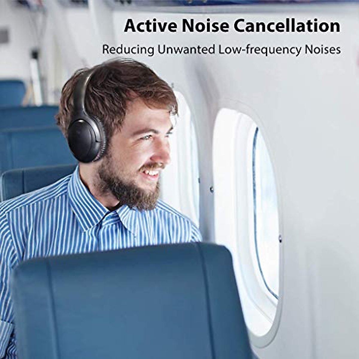 Avantree HT5006 & Aria - Wireless Headphones Earbuds for TV Watching w/Bypass Bluetooth Transmitter & Bluetooth 5.0 Active Noise Cancelling Headphones with No Audio Delay with theTransmitter