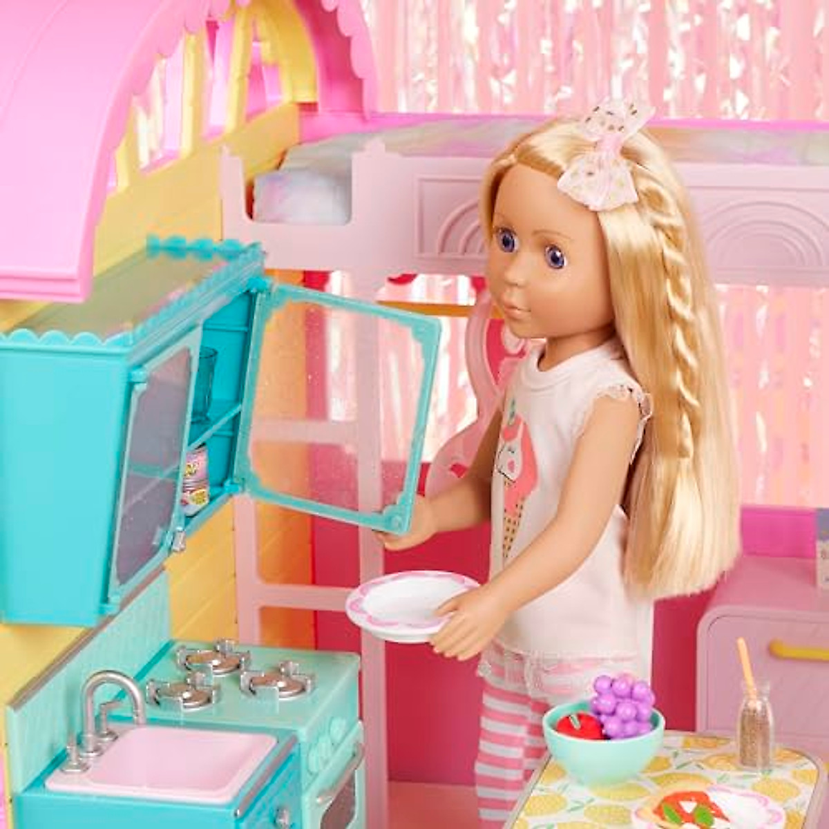 Glitter Girls Lacy 14 Inch Doll Wearing Pink Tunic, Striped Leggings, Hair Bow And Ballet Shoes - Dolls For 3+ Year Old Girls