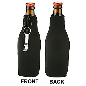 Funny Guy Mugs Premium Plain Collapsible Neoprene Bottle, Mullti-Colored, Set of Four With Bottle Openers