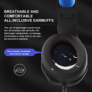 SADES Stereo Gaming Headset 3.5mm for P'S4 PC X'box One P'S5 Controller, Noise Cancelling Over Ear Headphones with Mic, Soft Memory Earmuffs for Multi-Platforms