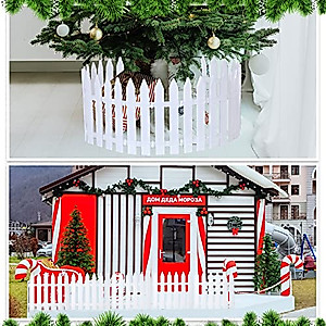 50 Pcs Christmas Plastic Picket Fence White Plastic Tree Fence Thick Plastic Fence Mini Fence Decorations Plastic Garden Fencing for Christmas Wedding Party Miniature Garden