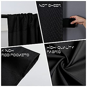 Joydeco Black Backdrop Curtain for Parties Wedding, 10x10 Wrinkle Free Black Backdrop Drapes for Birthday Party Home Party, Curtains Backdrop 5ftx10ft 2 Panels with Rod Pockets