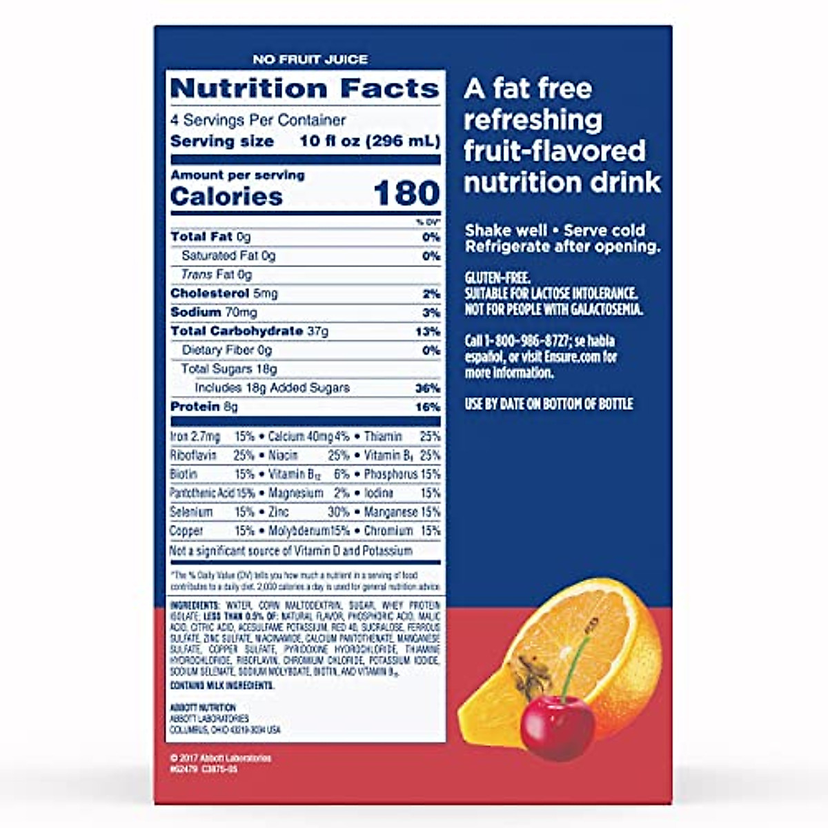 Ensure Clear Mixed Fruit Nutrition Drink, Fat Free, 12 Pack