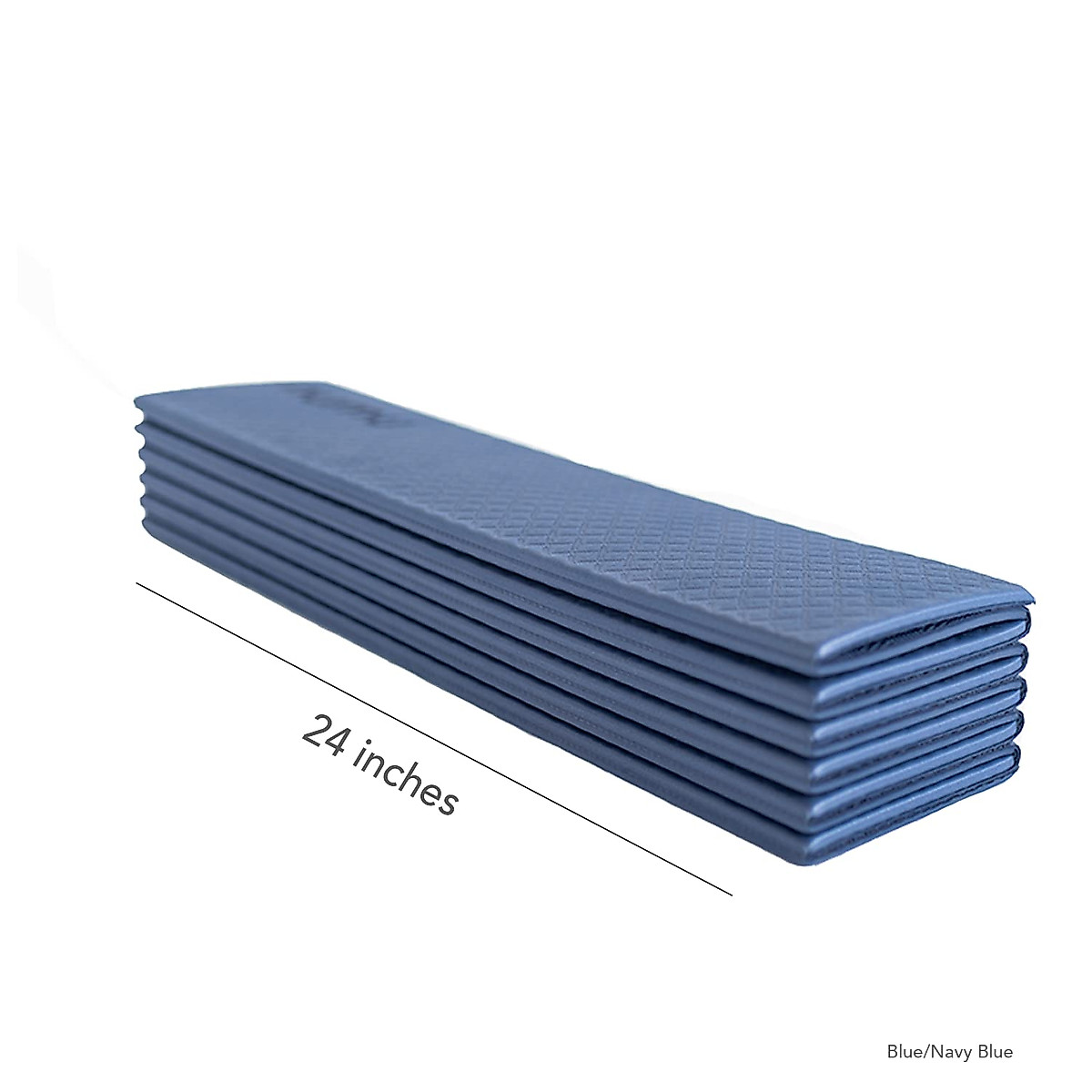 Numu Foldable Yoga Mat with Yoga Carrying Strap - Nonslip, Lightweight, and Portable 1/4” Inch Thick Workout Exercise Mat - Perfect for Easy Storage and Travel (Blue)