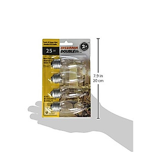 SYLVANIA LIGHTING 13331 25W B10 Dbl Life Bulb (4 Pack), Clear