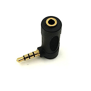 Nightwolf 5PCS 90 Degree L Shape Right Angle 4 Pole 3.5mm Male to Female Gold Audio Stereo Plug Jack Headphone Adapter Connector