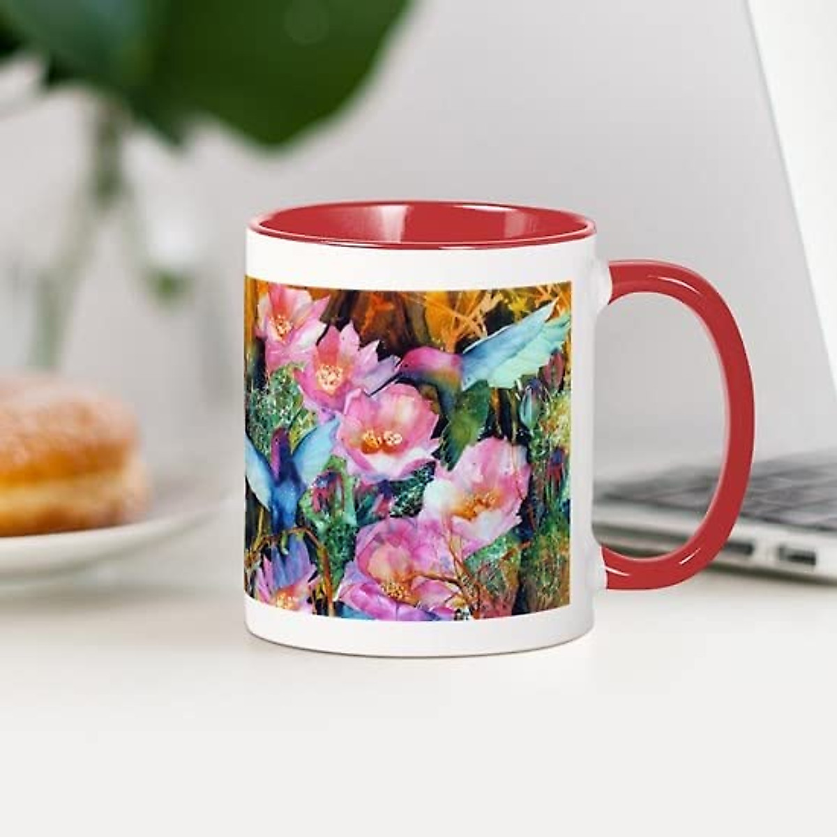 CafePress Hummingbirds And Cactus Mug Ceramic Coffee Mug, Tea Cup 11 oz