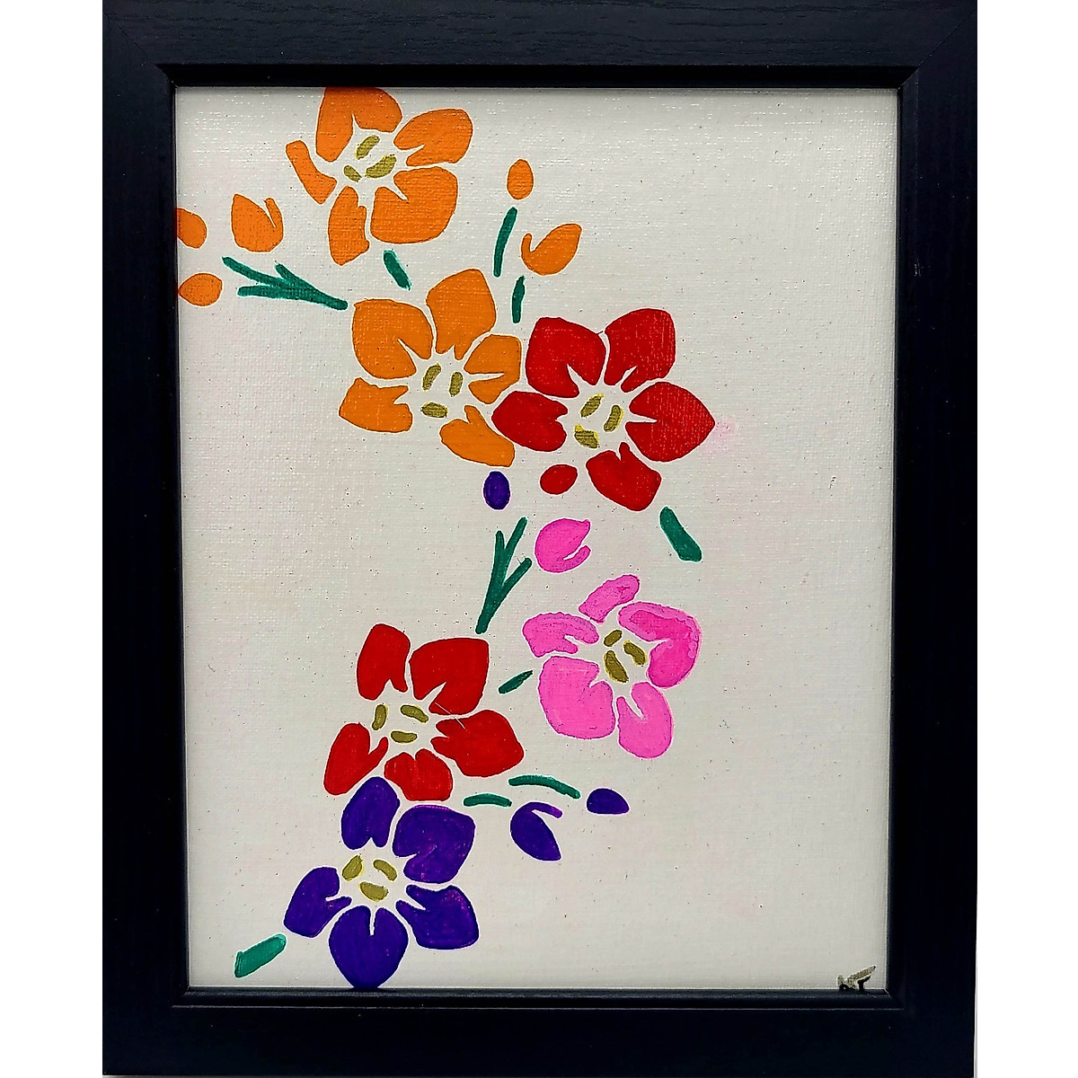 Acrylic Painting Original/Canvas Painting/Square / 10x12 / Wall Art/Home Decor/Wall Decor Small/Abstract Flowers/Abstract Art